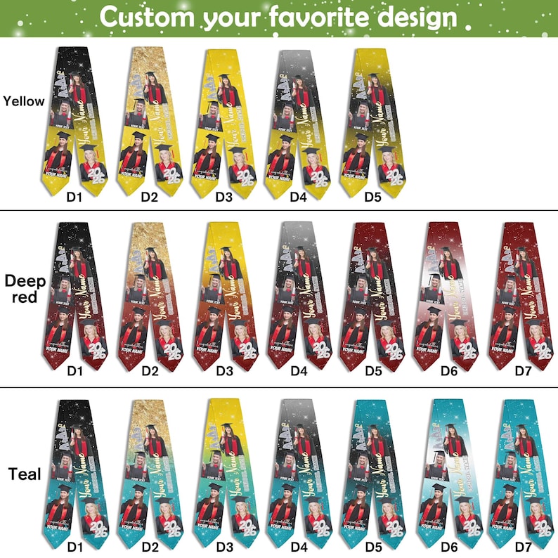 Custom Photo Graduation Stole: Personalized Senior Sash 2026 - Etsy