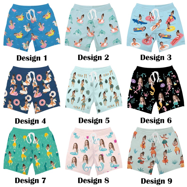 Custom Men Bathing Suit Funny Swim Trunks Personalized Face Etsy