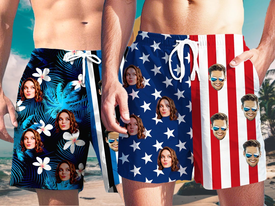 Custom Face Swim Trunks: Personalized Men's Bathing Suit - Etsy