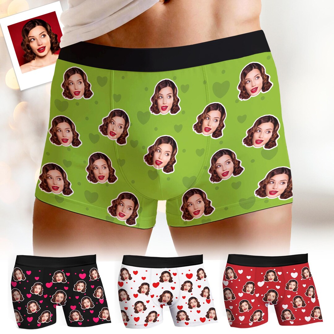 Custom Face Boxers for Men, Photo Underwear, Personalized Photo Boxer ...