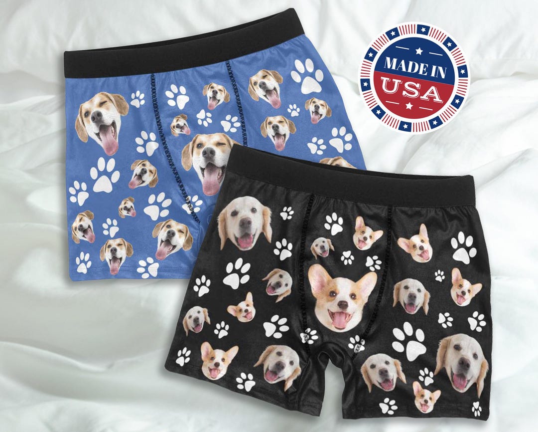 Personalized Pet Face Boxer Briefs: Custom Dog Print Underwear - Etsy