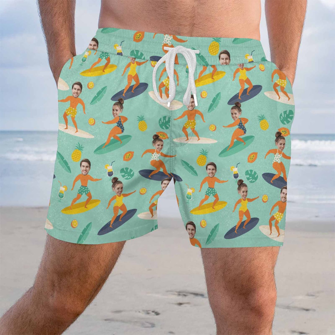 Funny Swim Trunks Custom Face Men Bathing Suit Personalized Etsy