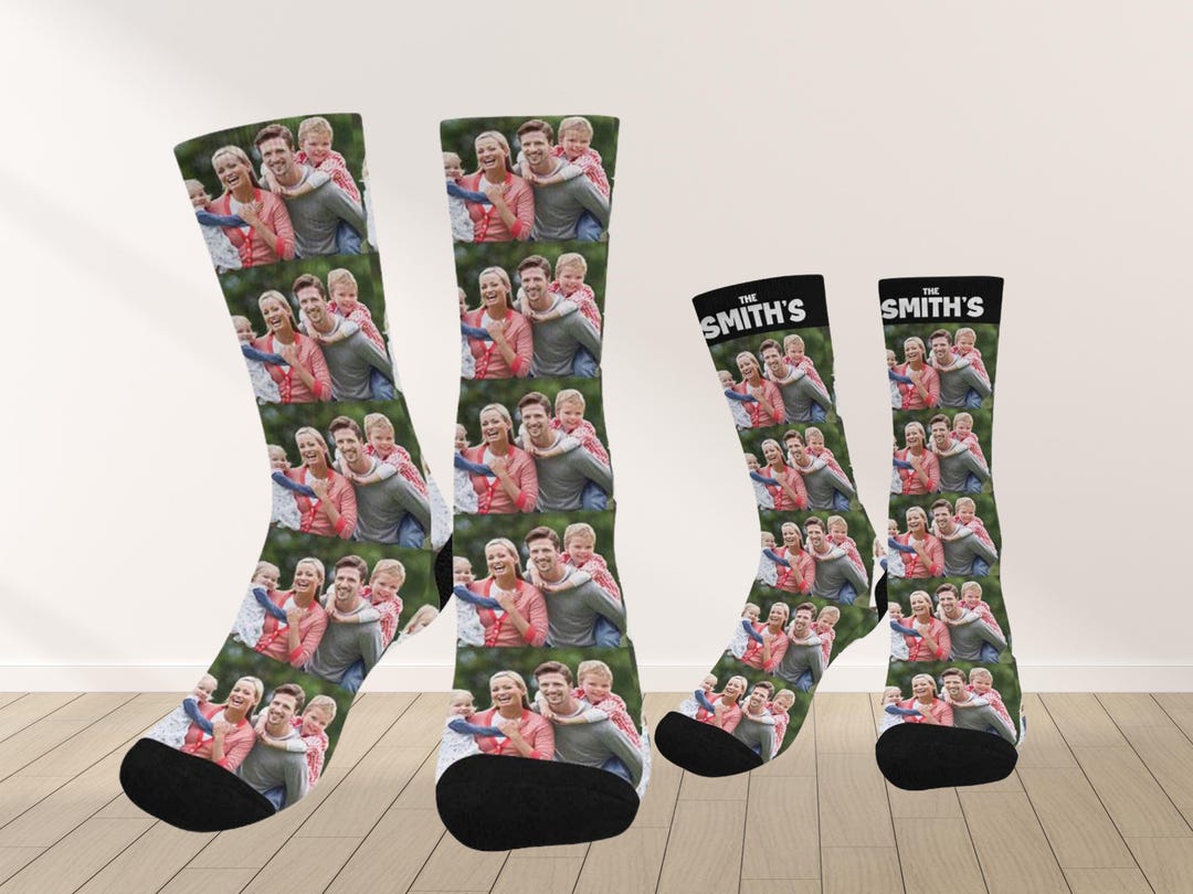 Personalized Family Photo Socks: Custom Socks for Dad, Father's Day ...