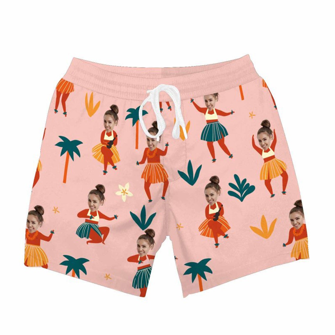 Funny Men Bathing Suit Custom Swim Trunks Hawaii Dance Etsy