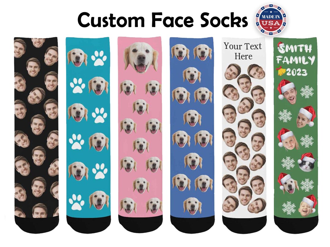 Custom Father's Day Gift Face Socks,personalized Pet Socks, Dog Socks ...