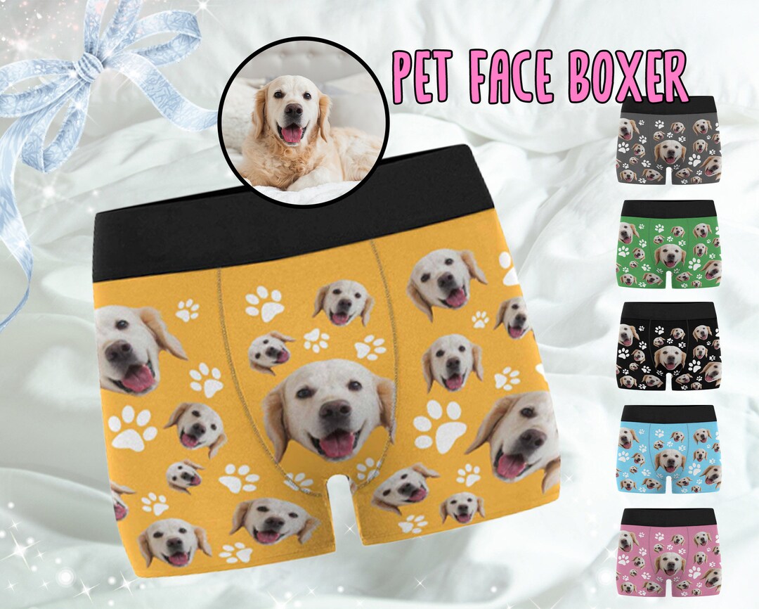 Personalized Dog Underwear, Custom Pet Face Boxer, Face on Men Boxer ...