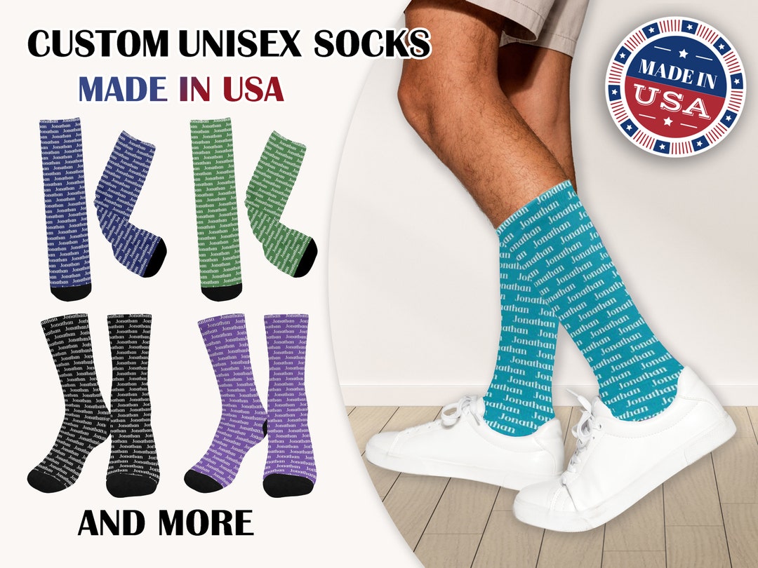 Custom Name Text Socks, Personalized Pet Socks, Name Socks for Men ...