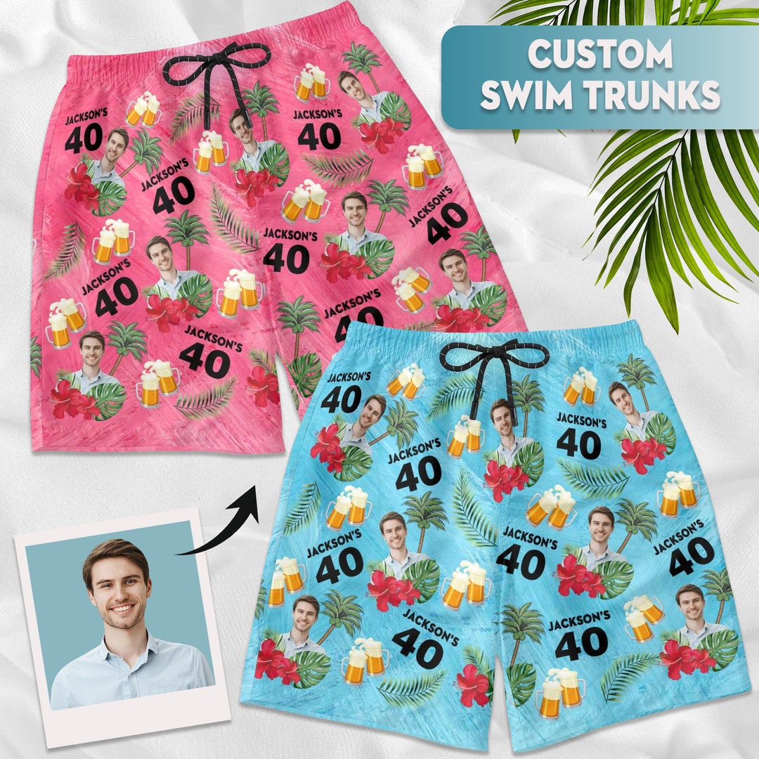 Custom Face Swim Trunks: Personalized Men's Bathing Suit - Etsy