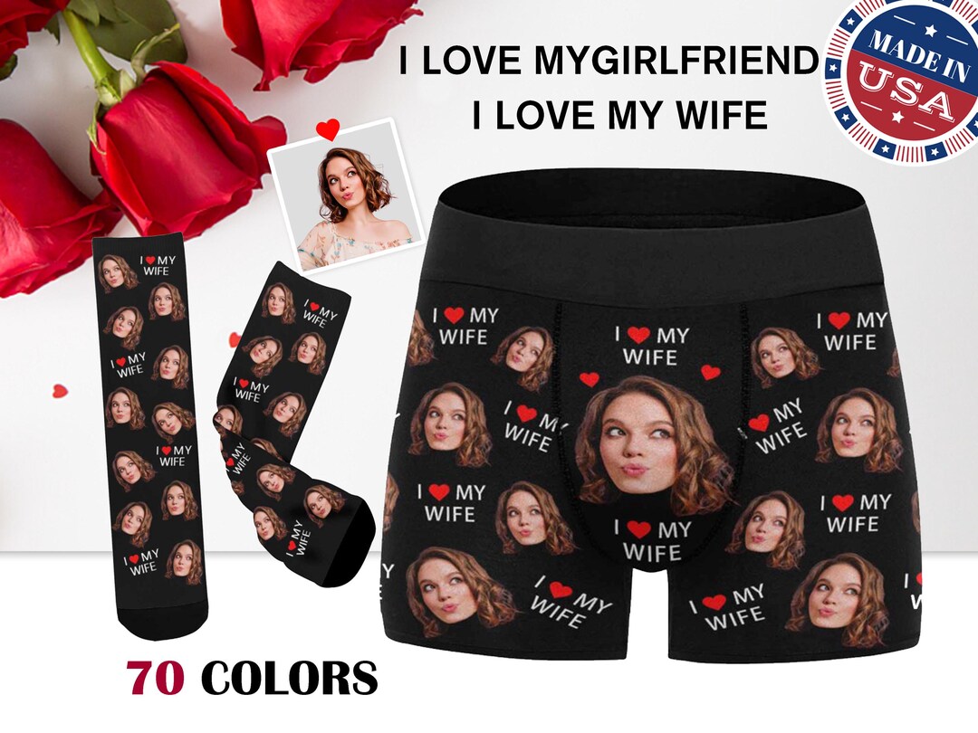 Custom Faces Boxer for Him, Personalize Face Men Boxer/socks, Multi ...