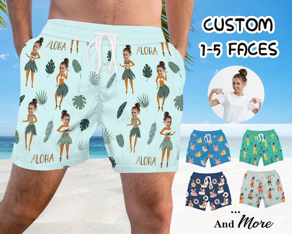 Custom Face Swimwear Personalized Men Bathing Suit Face on | Etsy