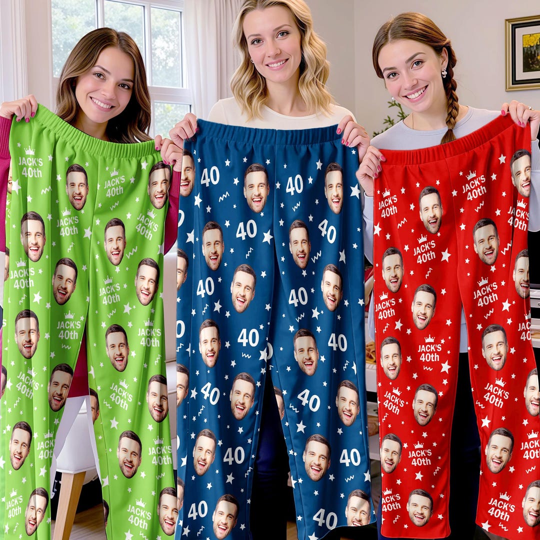 Custom Photo Pajama Pants: Personalized Name Pajama Trousers, Birthday ...