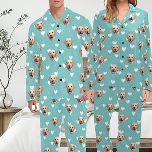 Custom Christmas Pajamas With Photo, Dogs Faces Pajama Pants ...