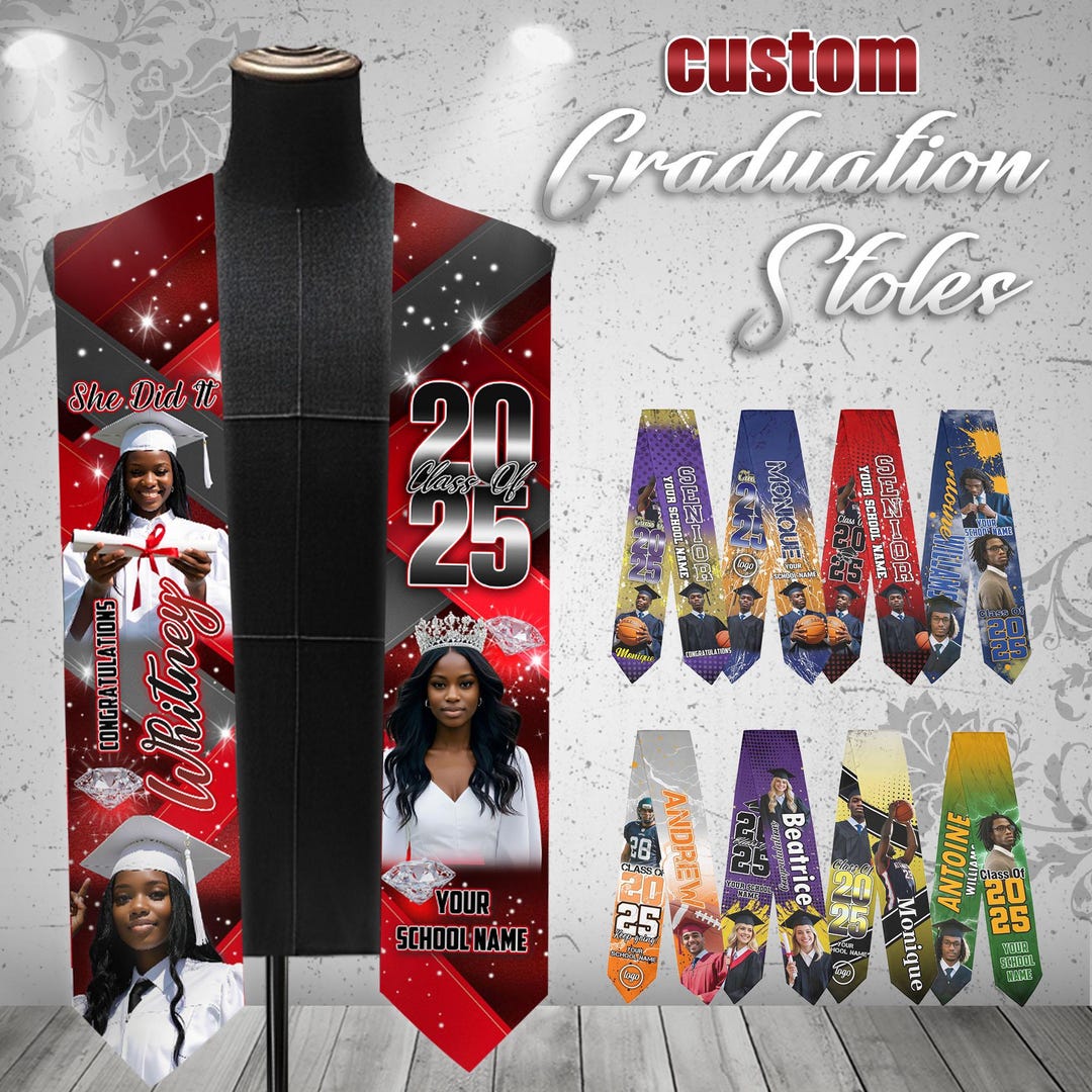 Custom Graduation Stole Personalized Graduation Gift Customizable Stole ...