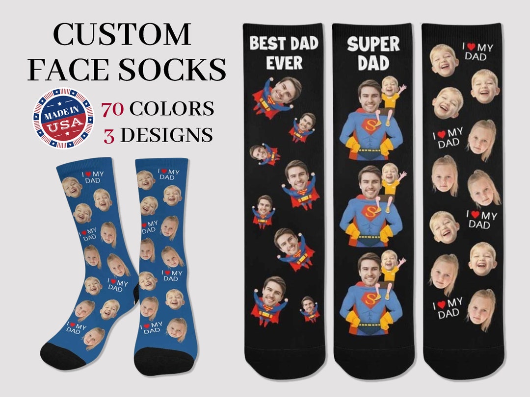 Best Dad Ever Socks, Personalized Face Socks, Custom Face Socks, Super ...