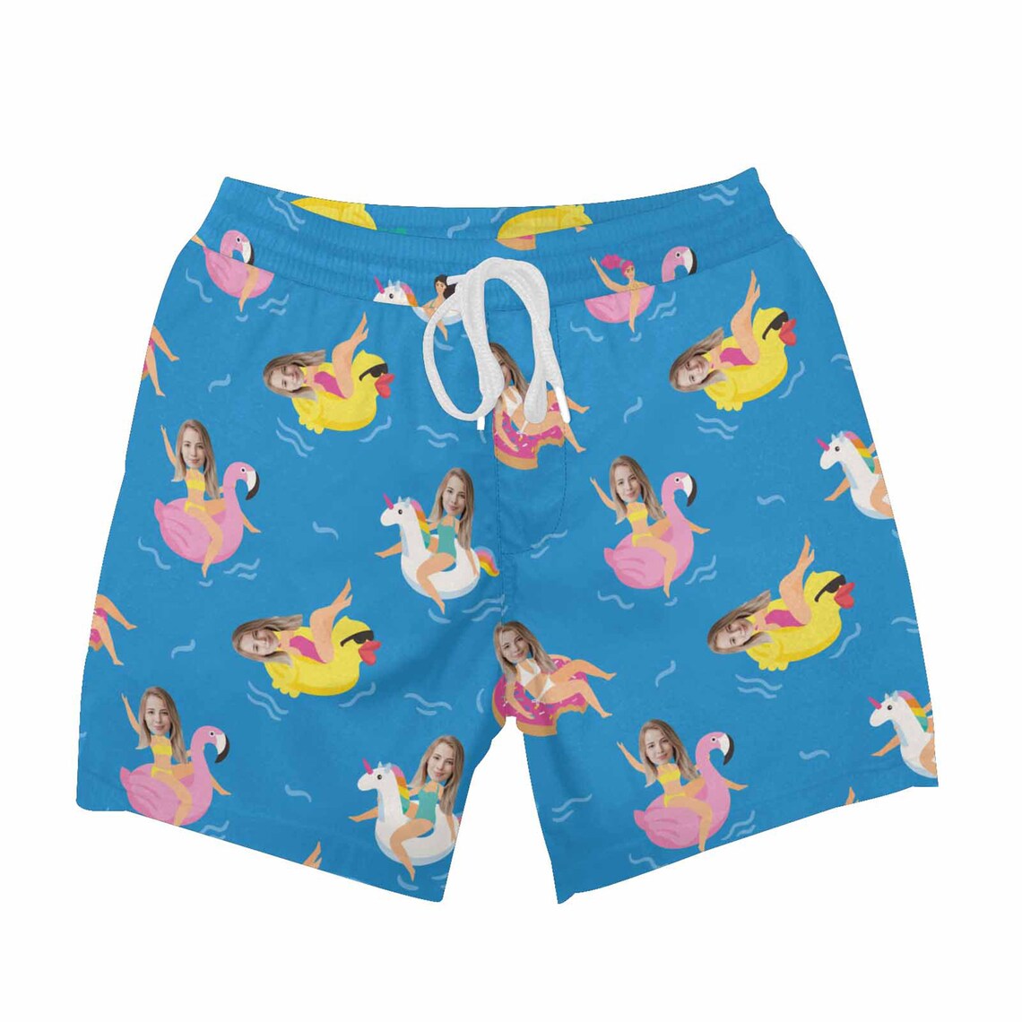 Custom Men Bathing Suit Funny Swim Trunks Personalized Face Etsy