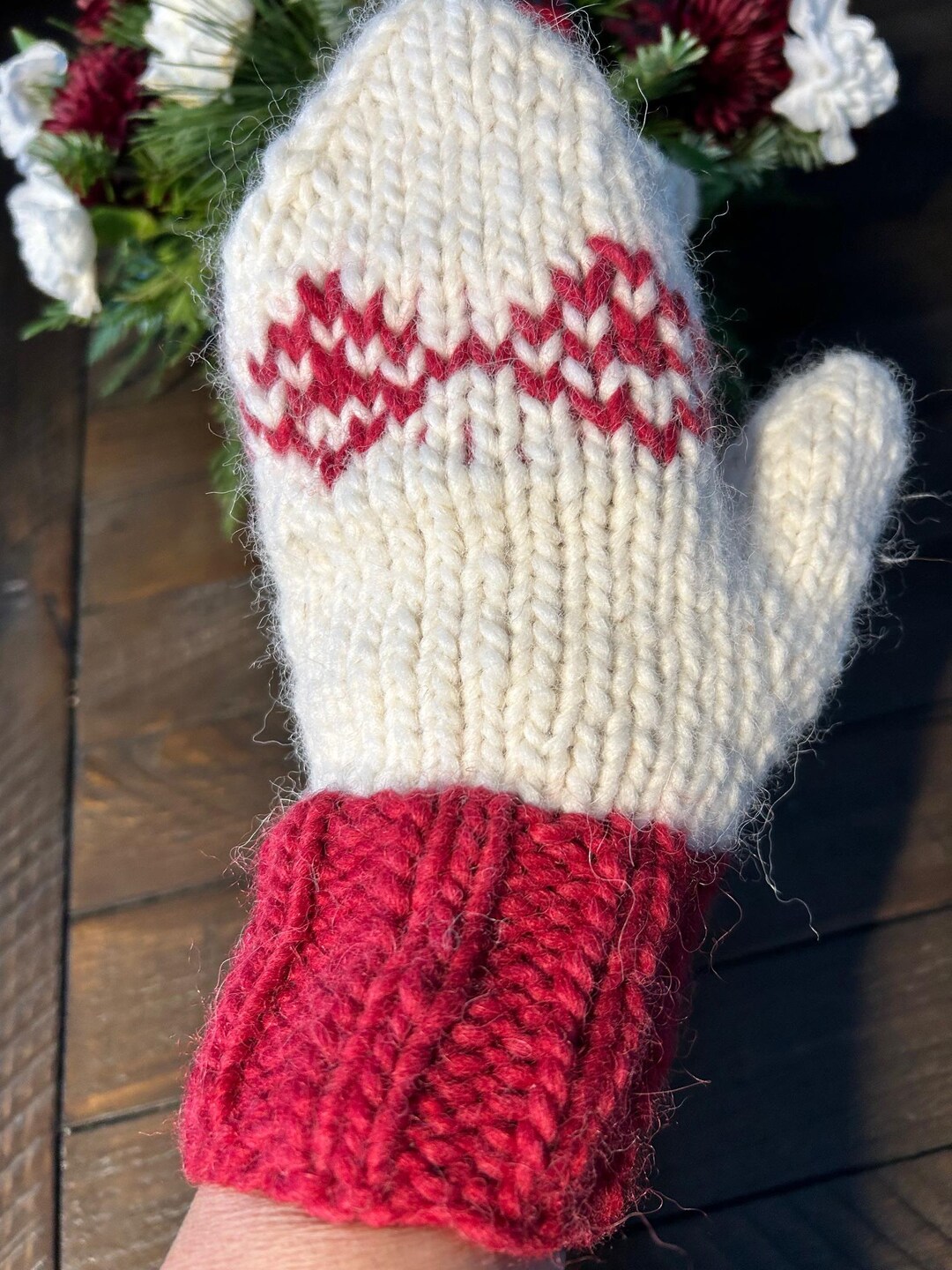 Canadian Wool Mittens Diamond Design - Etsy