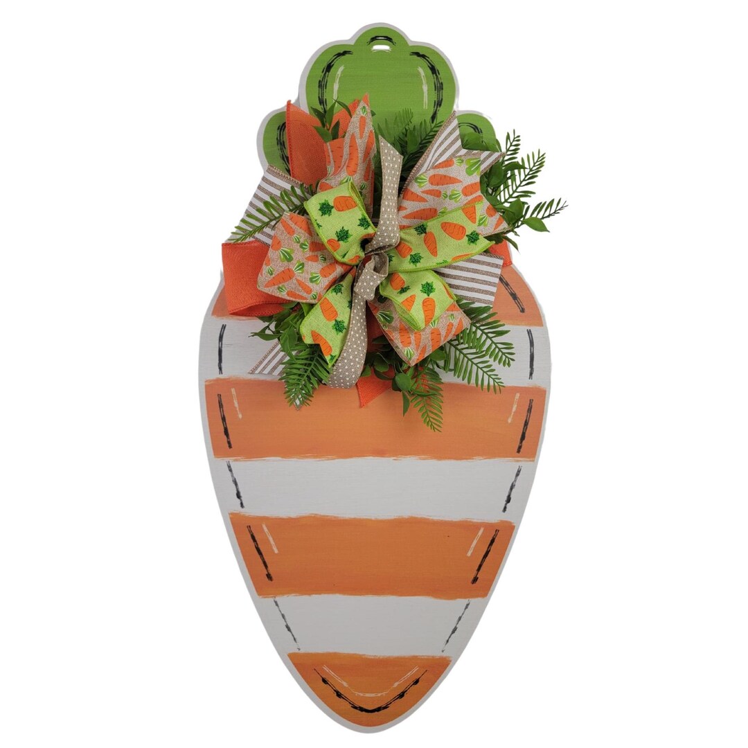 Carrot Easter Door Hanger: Farmhouse Spring Decor - Etsy
