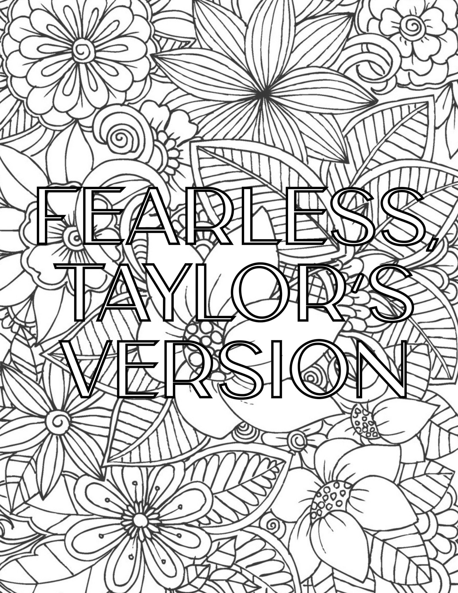 Fearless taylor's Version Coloring Pages Digital - Etsy Israel