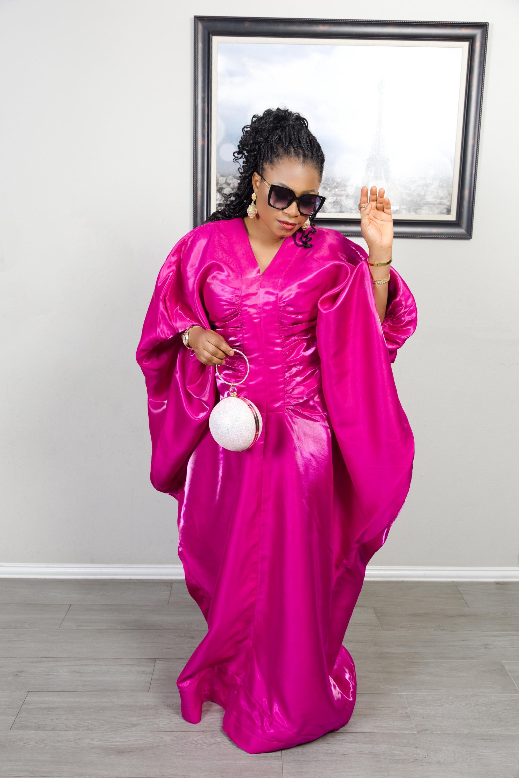 MOSUN BUBU Dress in Pink african Hot Pink Kaftan Dress - Etsy