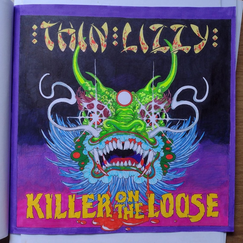 Official Thin Lizzy Colouring Book: Classic Rock Art by Jim Fitzpatrick ...