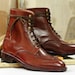 Handmade Leather Split Toe Boots, Bespoke Brown Dress Formal Boots, Men ...
