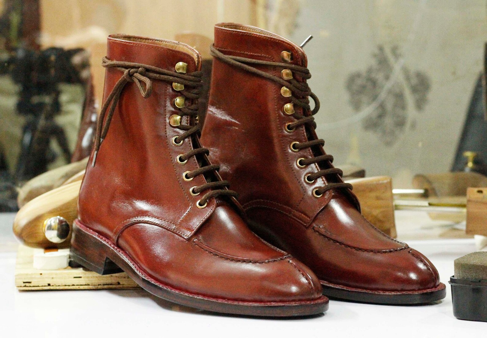 Handmade Leather Split Toe Boots, Bespoke Brown Dress Formal Boots, Men ...