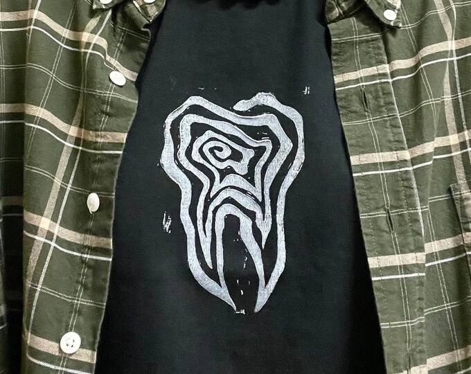 Tooth Print Shirt. Hand Carved and Stamped - Etsy