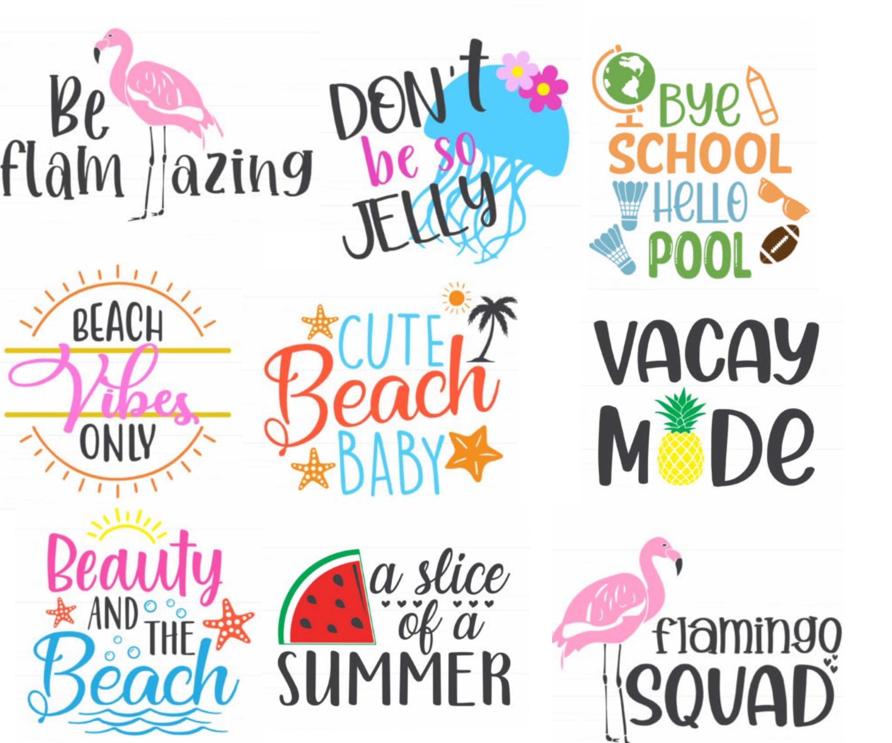 Summertime Svg , Summer Svg , Colorful Summer SVG Bundle - Etsy