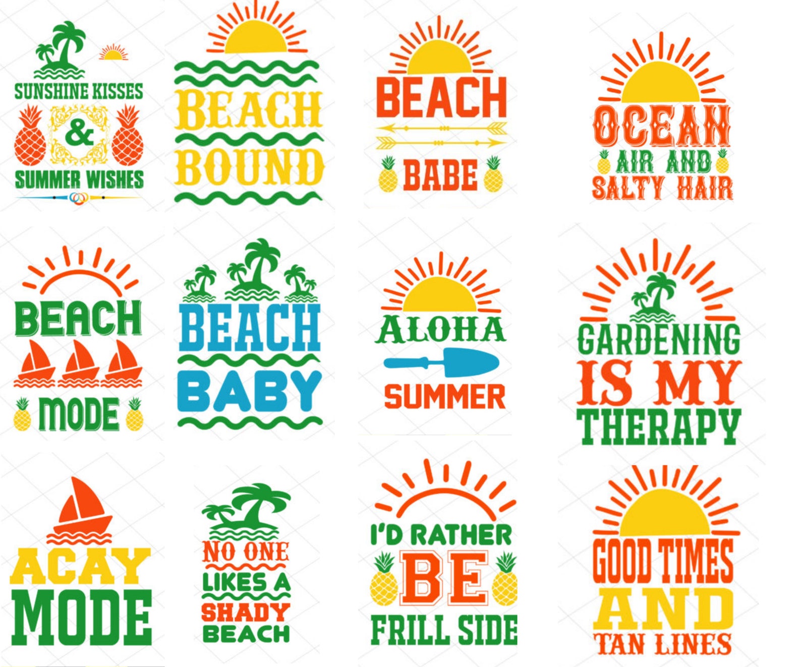 Summertime Svg , Summer Svg , Colorful Summer SVG Bundle - Etsy