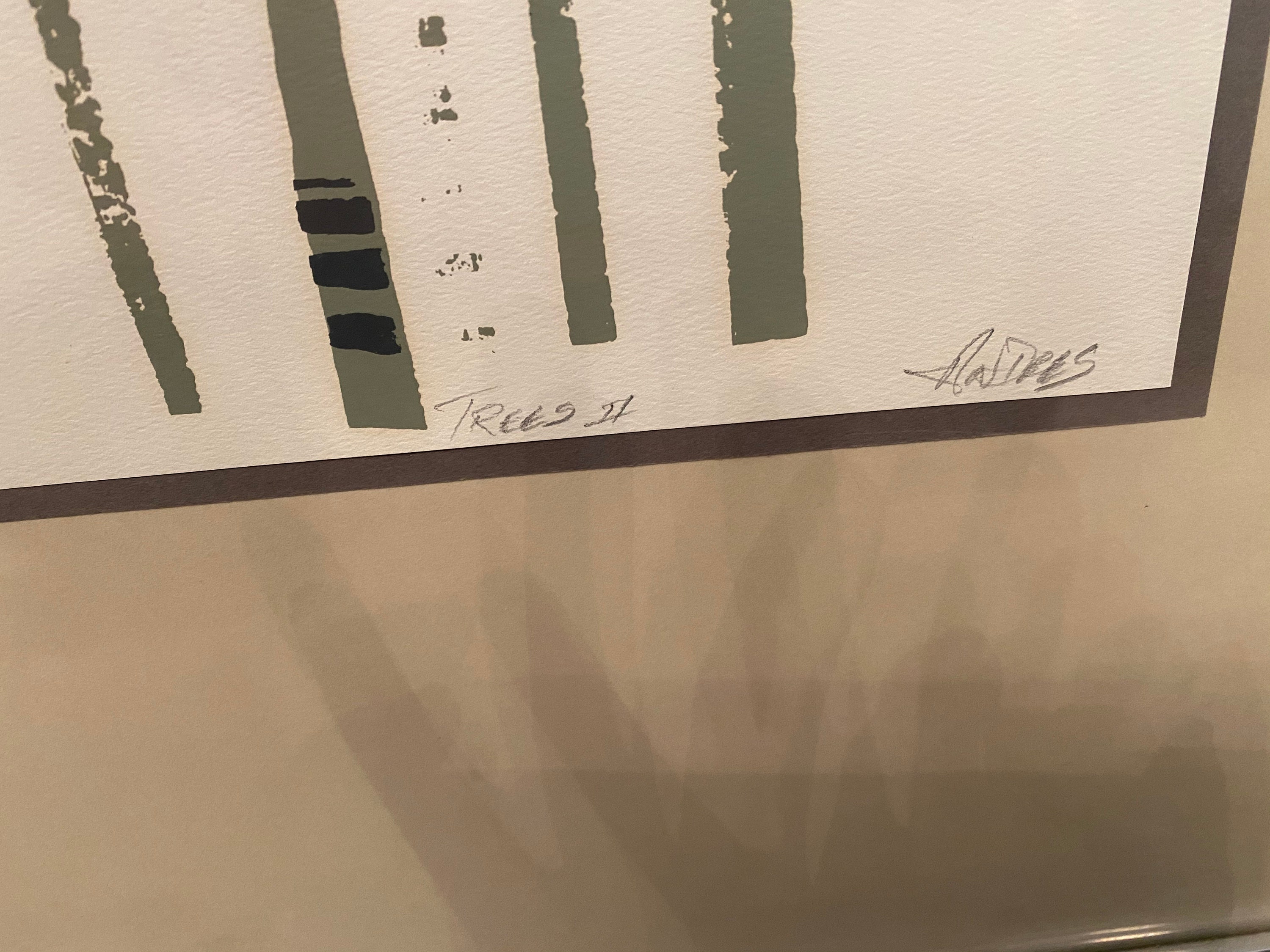 Mid-century Modern Birch Tree Lithograph Entitled "tree I" Signed by ...
