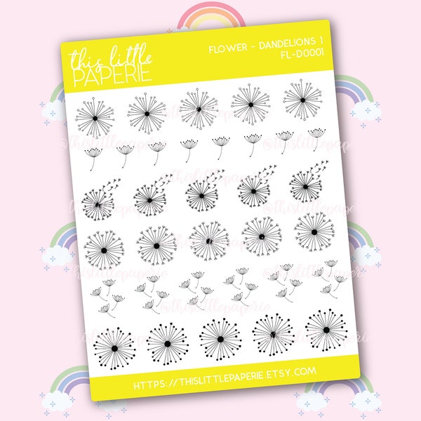 Dandelion Stickers - Etsy