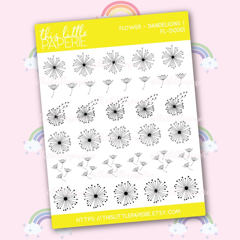 Dandelion Stickers - Etsy