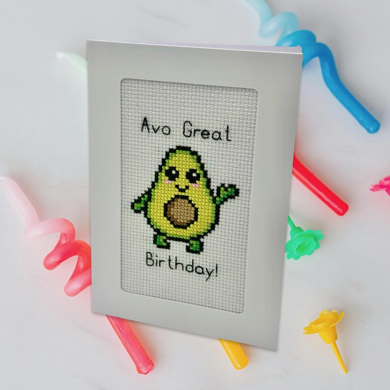 Avo Great Birthday Cross Stitch Card - Etsy