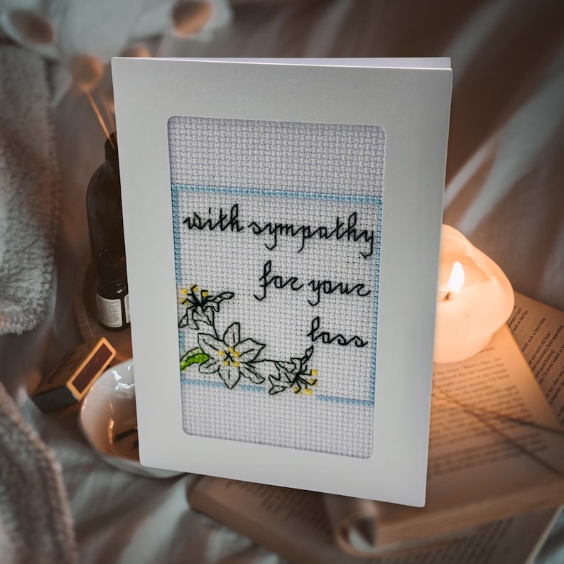 With Sympathy for Your Loss Cross Stitch Card - Etsy