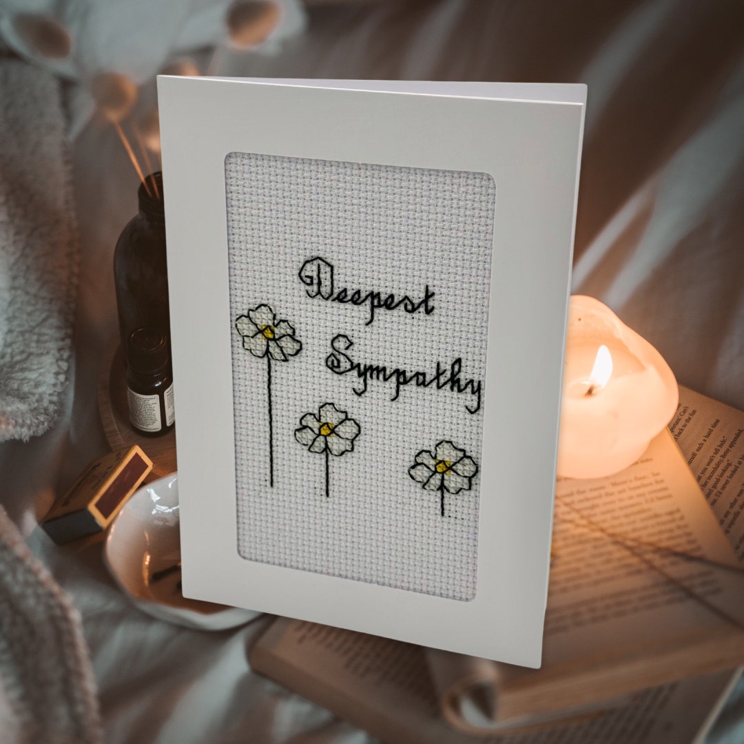 Deepest Sympathy Cross Stitch Card - Etsy
