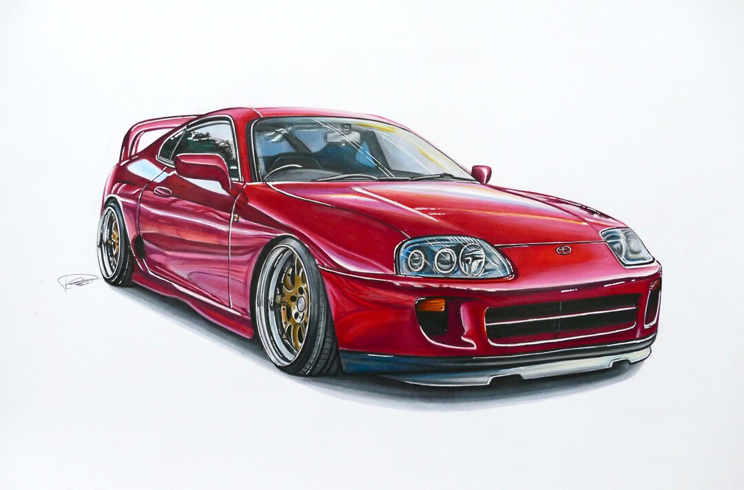 Japan Car Art Print Drawing as Poster Artwork Gift Idea for Men - Etsy