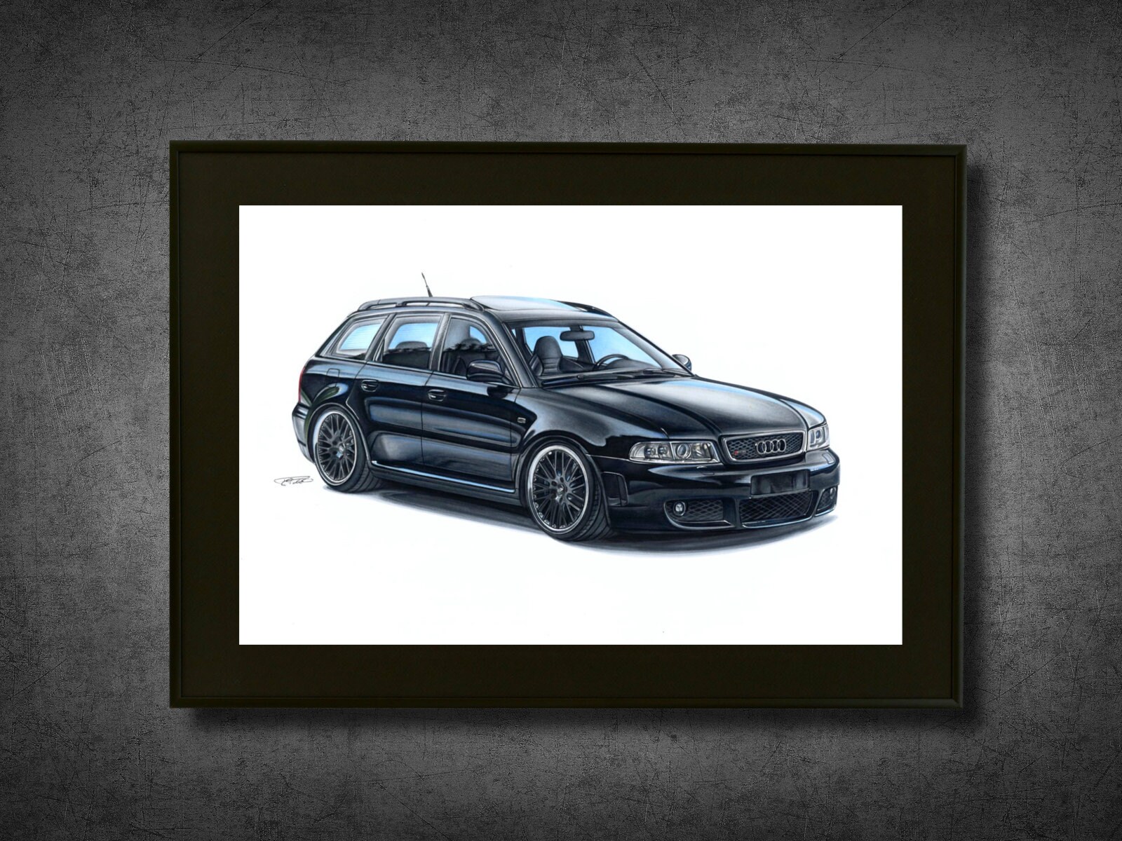 Audi RS4 Art Print as Poster Audi Drawing Gift for Men | Etsy India