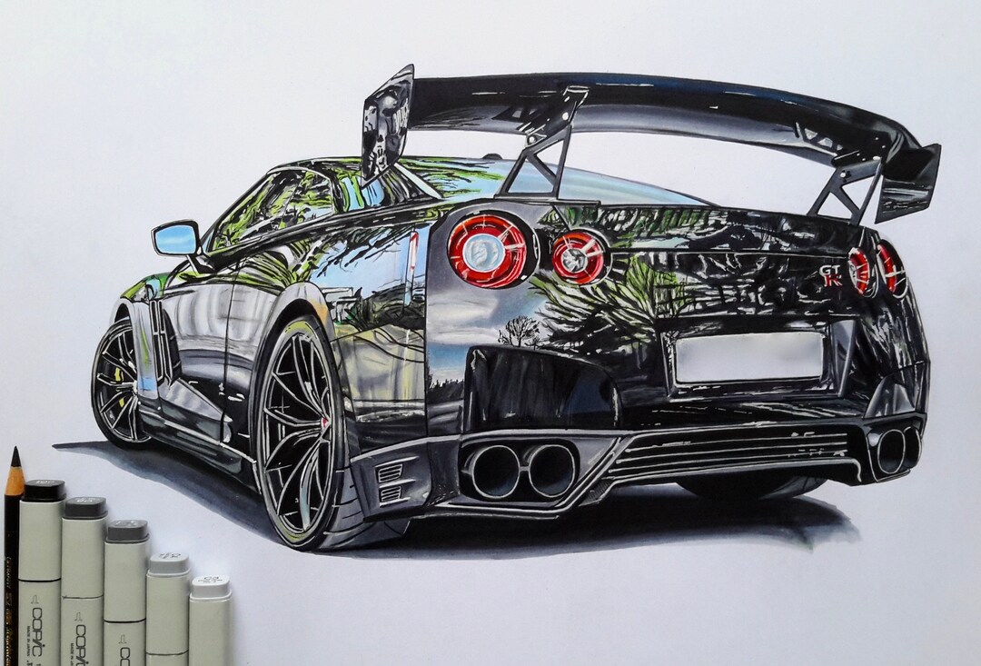 Japan Car Art Print Drawing as Poster Artwork Gift Idea for Men - Etsy