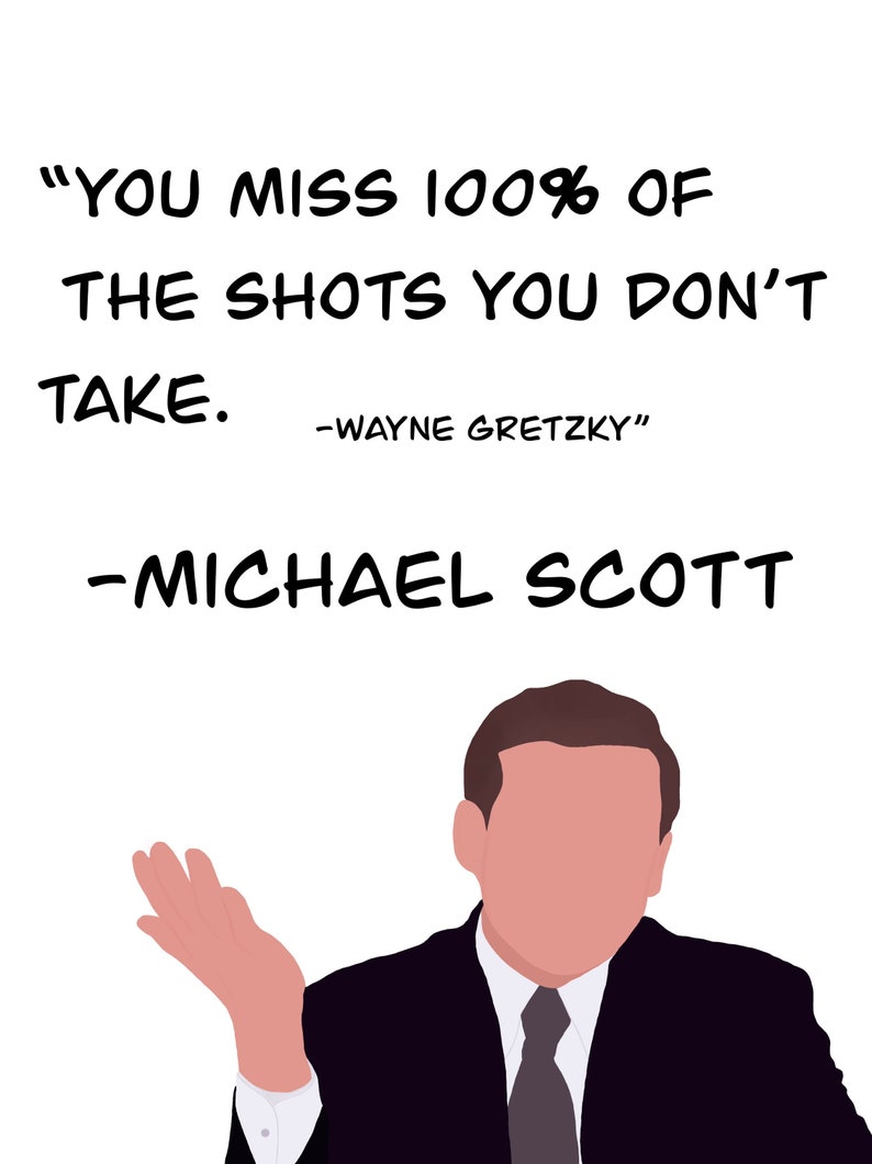 Michael Scott Wayne Gretzky Quote Poster the Office TV Show | Etsy