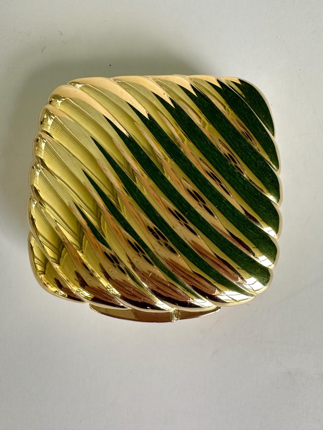 Vintage Gold Tone Make up Mirror Compact Case - Etsy