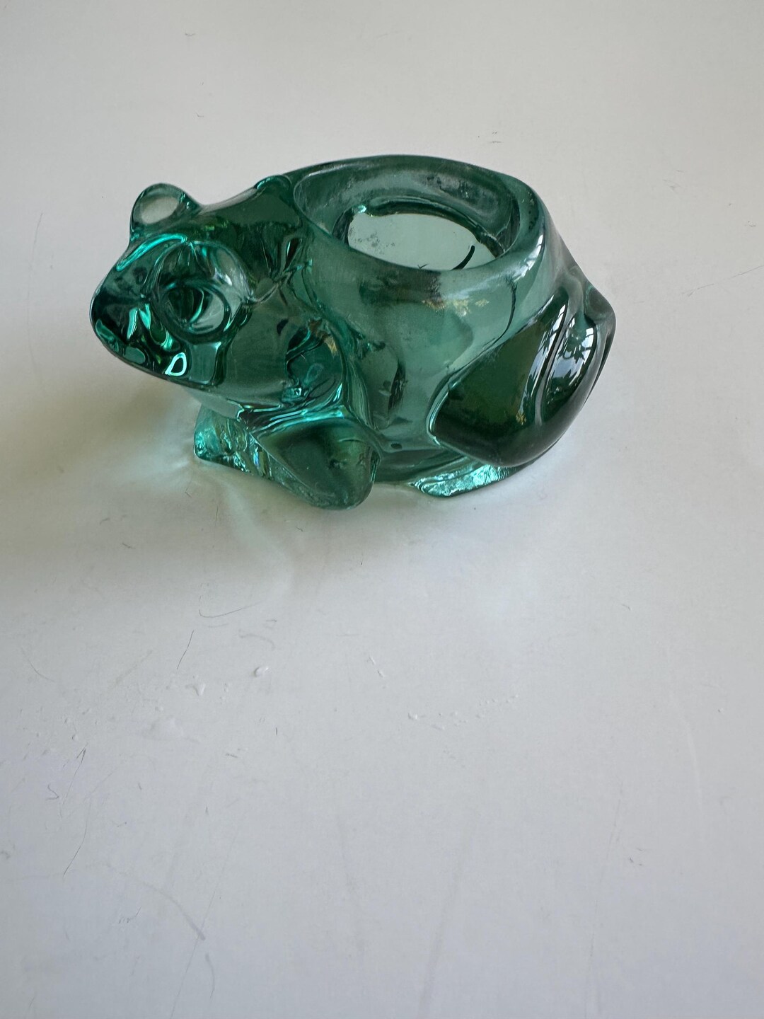 Vintage Indiana Glass Emerald Green Frog Votive Holder - Etsy
