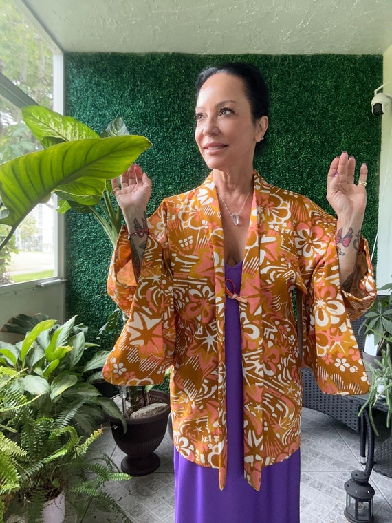 Original Kimono Vest Japanese Rose Origami Pattern Wo… - Gem