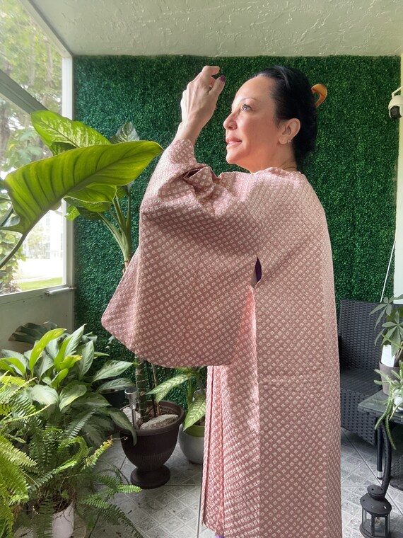 Original Kimono Vest Japanese Rose Origami Pattern Wo… - Gem