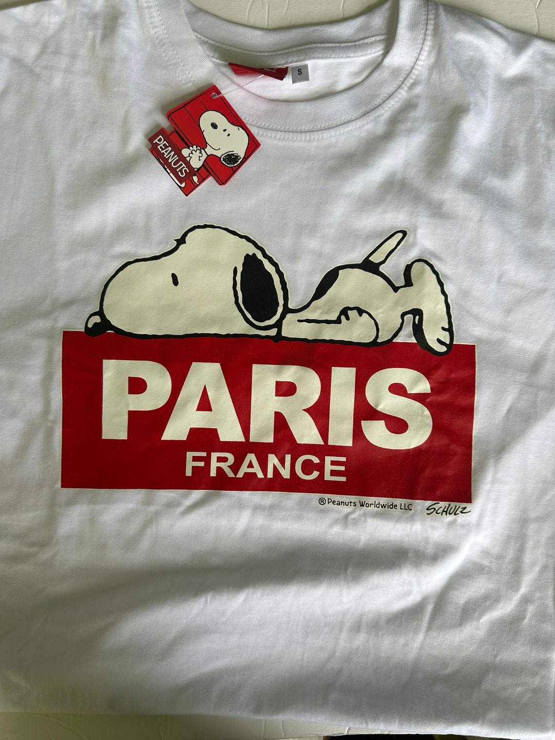 Nwt PEANUTS Womens SNOOPY PARIS France White 100% Cotton Tee Shirt - Etsy
