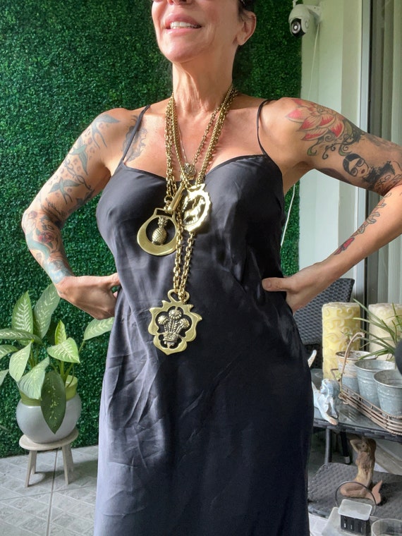 Vintage Statement Brass Embossed Pineapple Shield Pen… - Gem