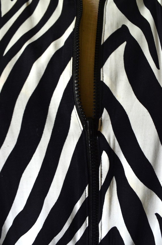 1980S double face zebra safari bomber jacket slouchy … - Gem
