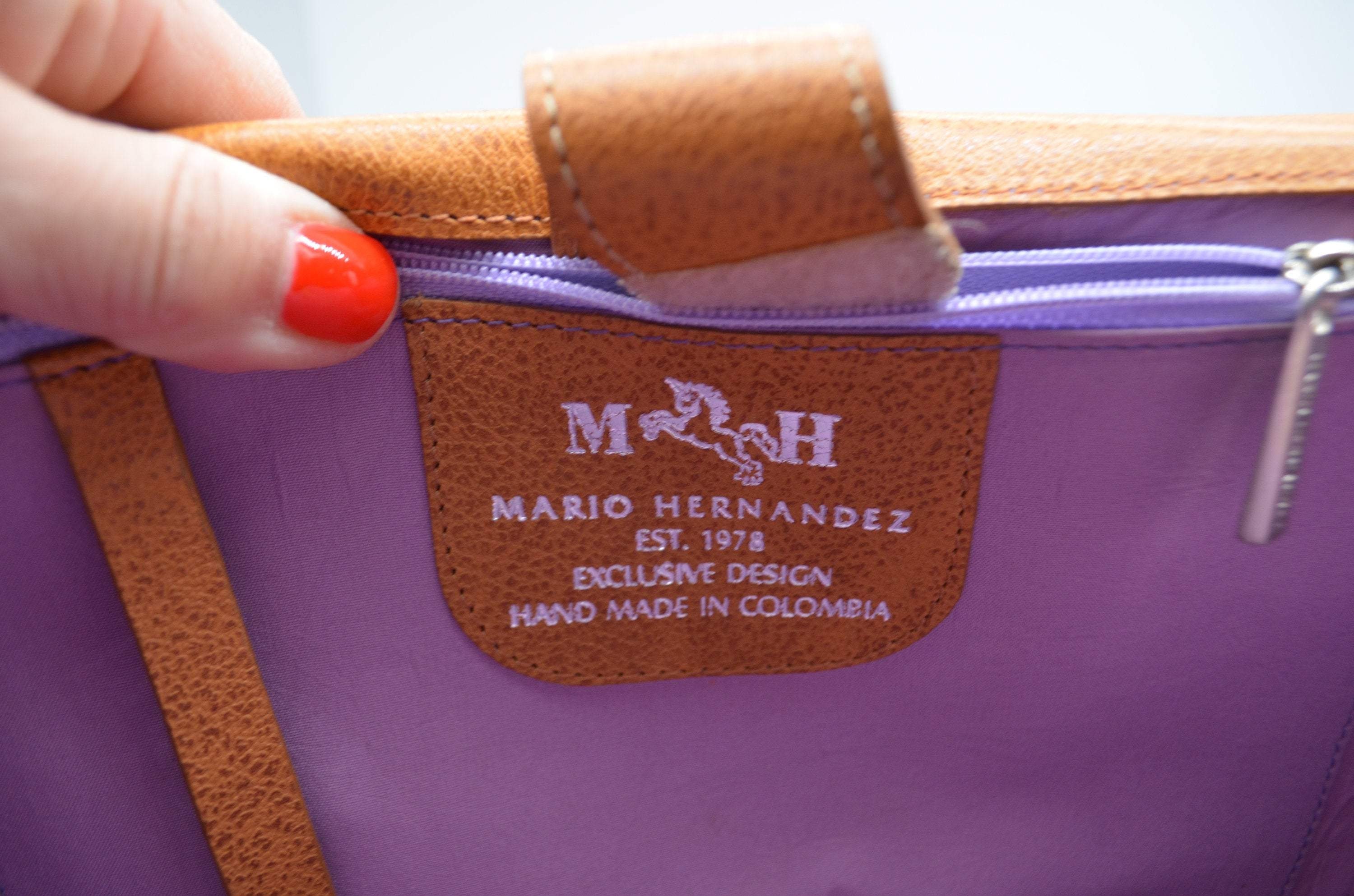 Mario Hernandez Signature Orange Canvas Leather Crossbody Satchel ...