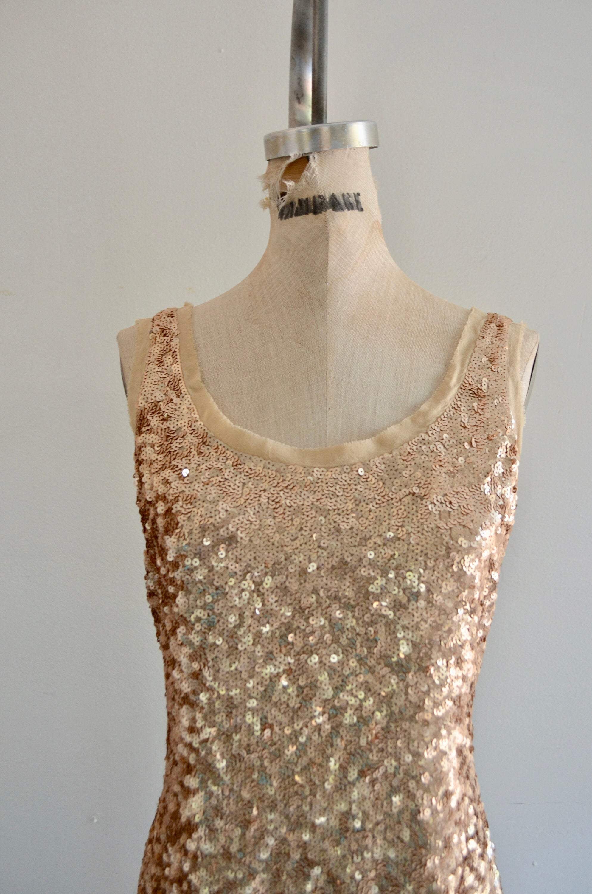 Saturday Night Gold Silk Sequined Beaded Party Made Of Honor | Etsy