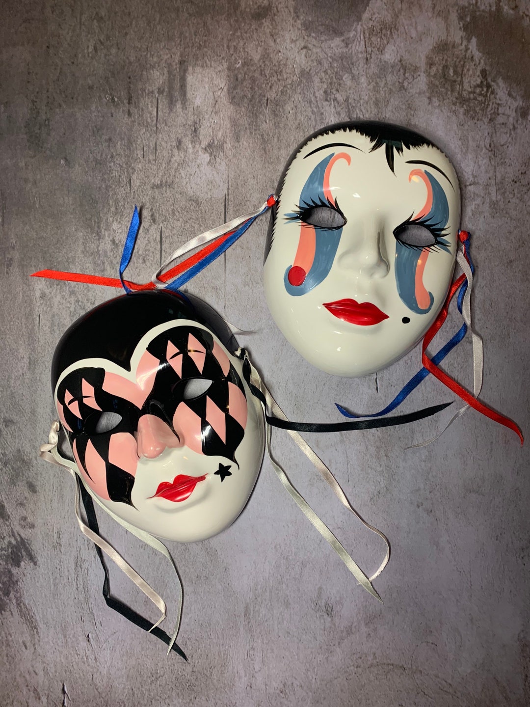 Signed Pair of Hand Painted Mask - Etsy