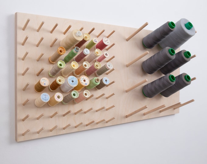 Birch Plywood Sewing Wall Storage Cotton Reel Spools Overlocker Serger ...